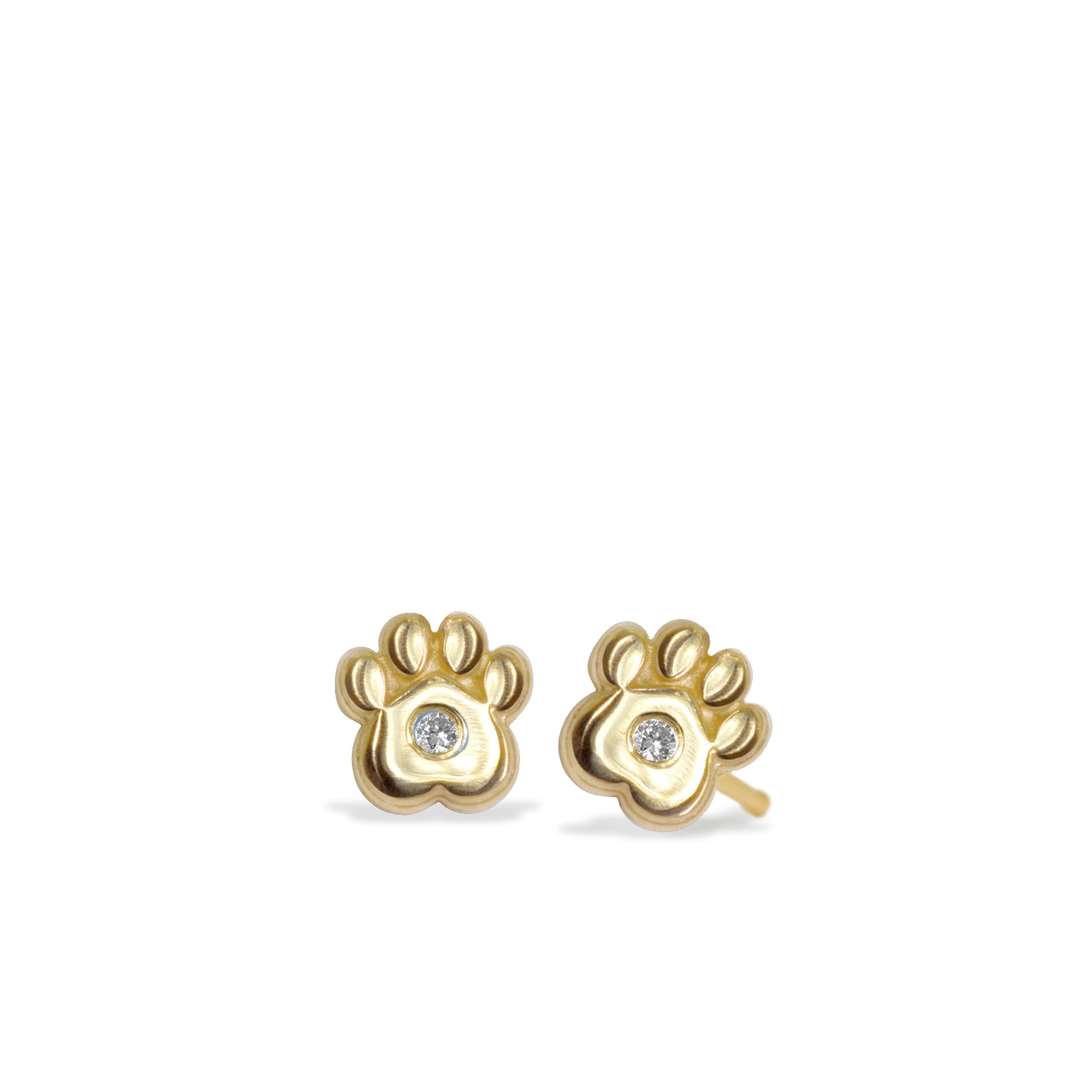 Paw print earrings white gold store